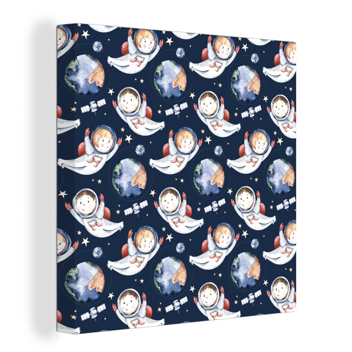 Onemillioncanvasses® Leinwandbild Kinder Raumfahrt Muster Junge