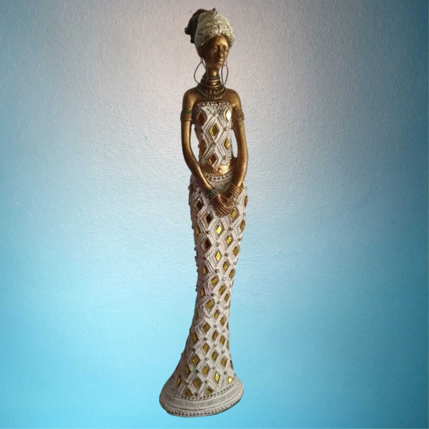 Aspinaworld Afrikafigur Dekofigur Afrikanische Stehende Frau 33 Cm