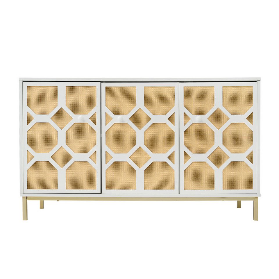 Flieks Sideboard 120x40x715 Cm 1 St Kommode Mit 2 Rattantüren