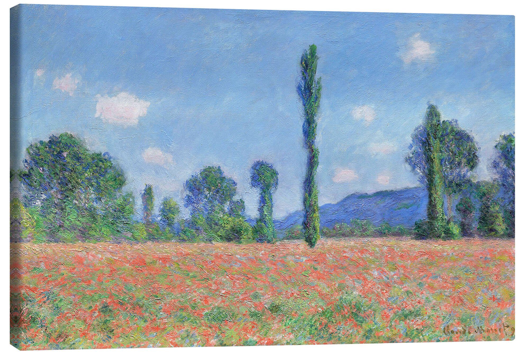 Posterlounge Leinwandbild Claude Monet Mohnfeld Wohnzimmer Malerei
