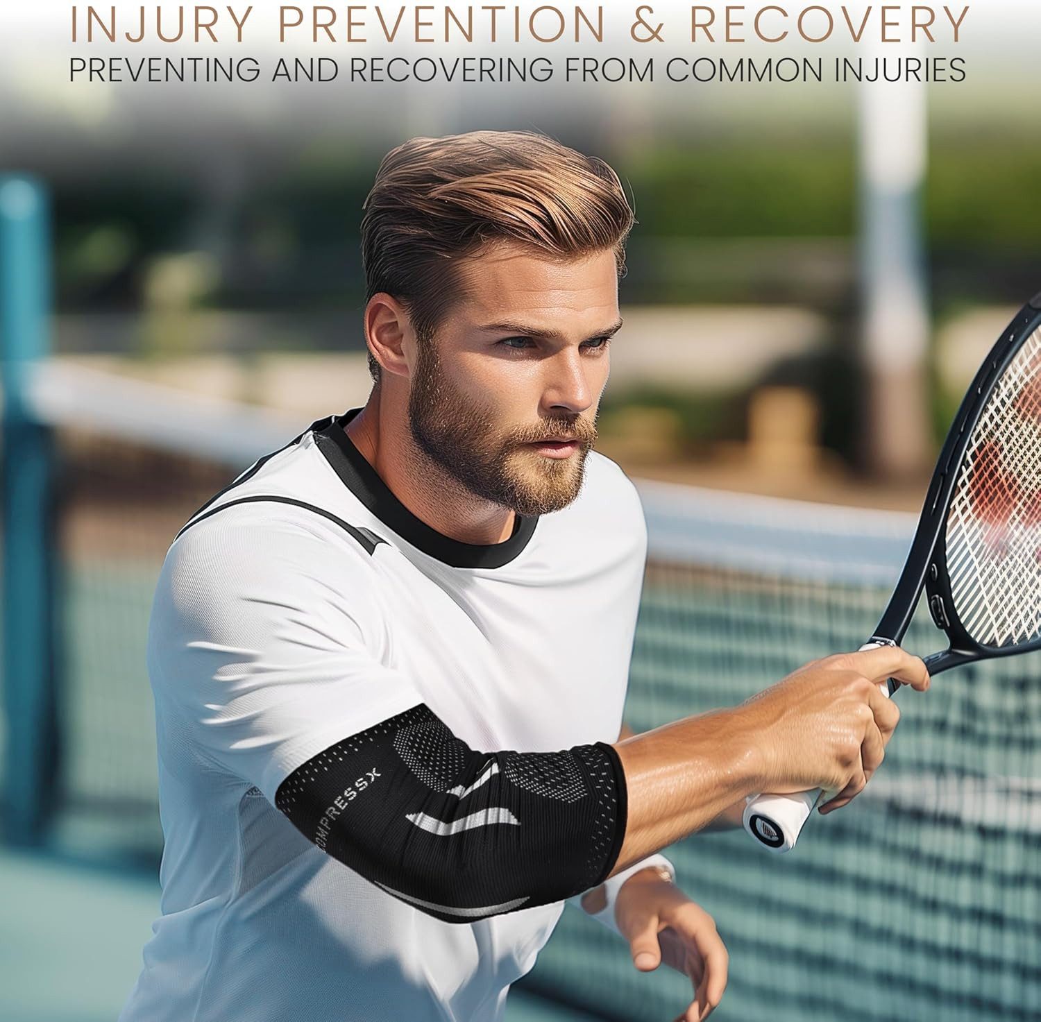 COMPRESS PRO Armbandage Elbow Support Compression Sleeve for Tennis ...
