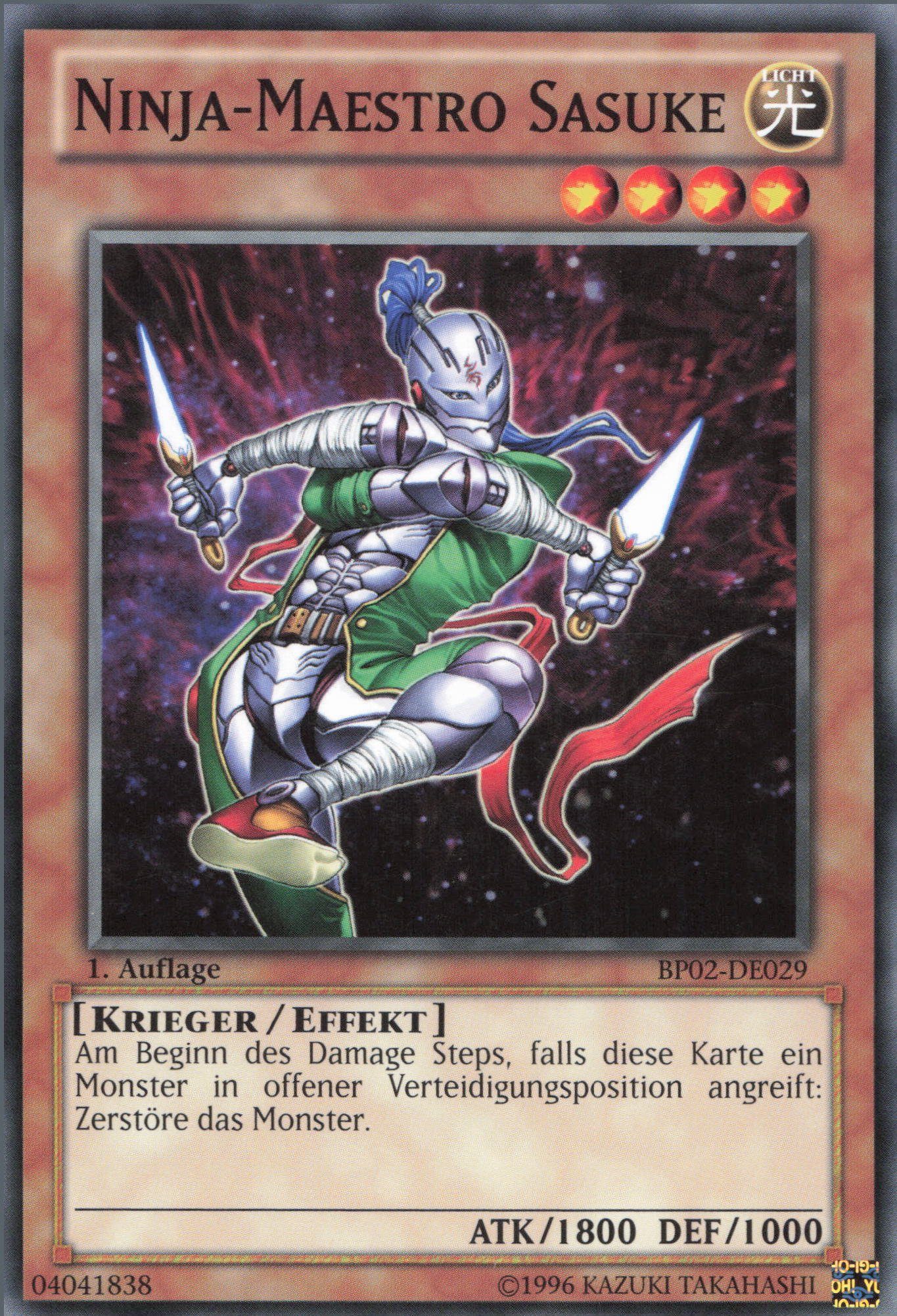 ReCollectibles Sammelkarte YuGiOh Karte Ninja-Maestro Sasuke (V.1) deutsch, Yu-Gi-Oh! Karte BP02 ...