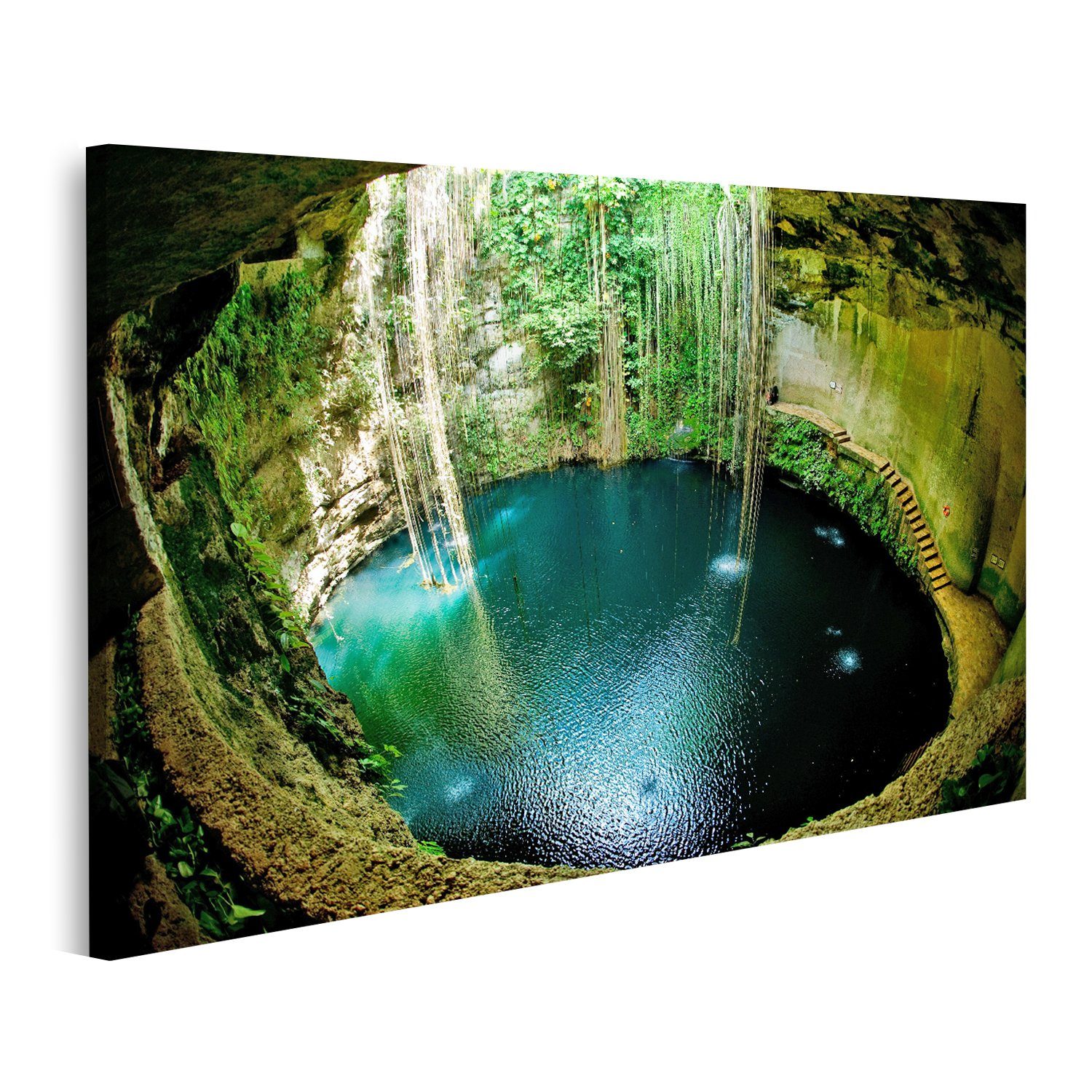 islandburner Leinwandbild Bild auf Leinwand Ik Kil Cenote Chichen Itza Mexiko Wandbild Leinwand