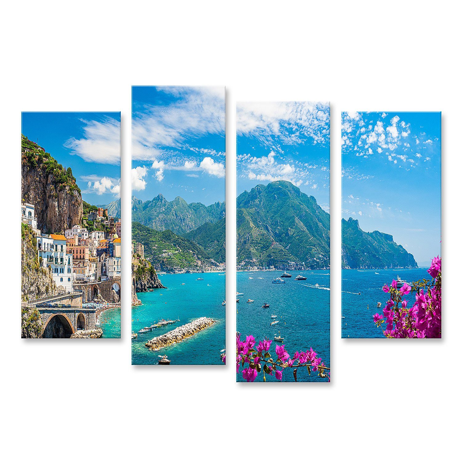 islandburner Leinwandbild »Bild auf Leinwand Landschaft Amalfiküste Atrani Stadt Berühmte ...