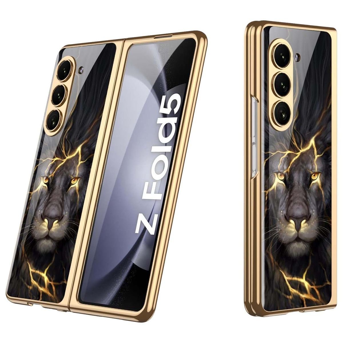 Wigento Handyhülle Für Samsung Galaxy Z Fold5 5g Lackiert Design Cover