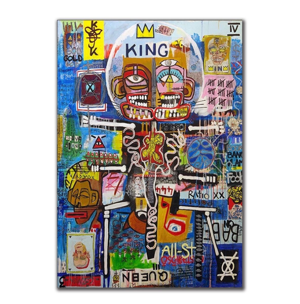 TPFLiving Kunstdruck (OHNE RAHMEN) Poster - Leinwand - Wandbild, Abstrake Graffiti Kunst (Motiv ...