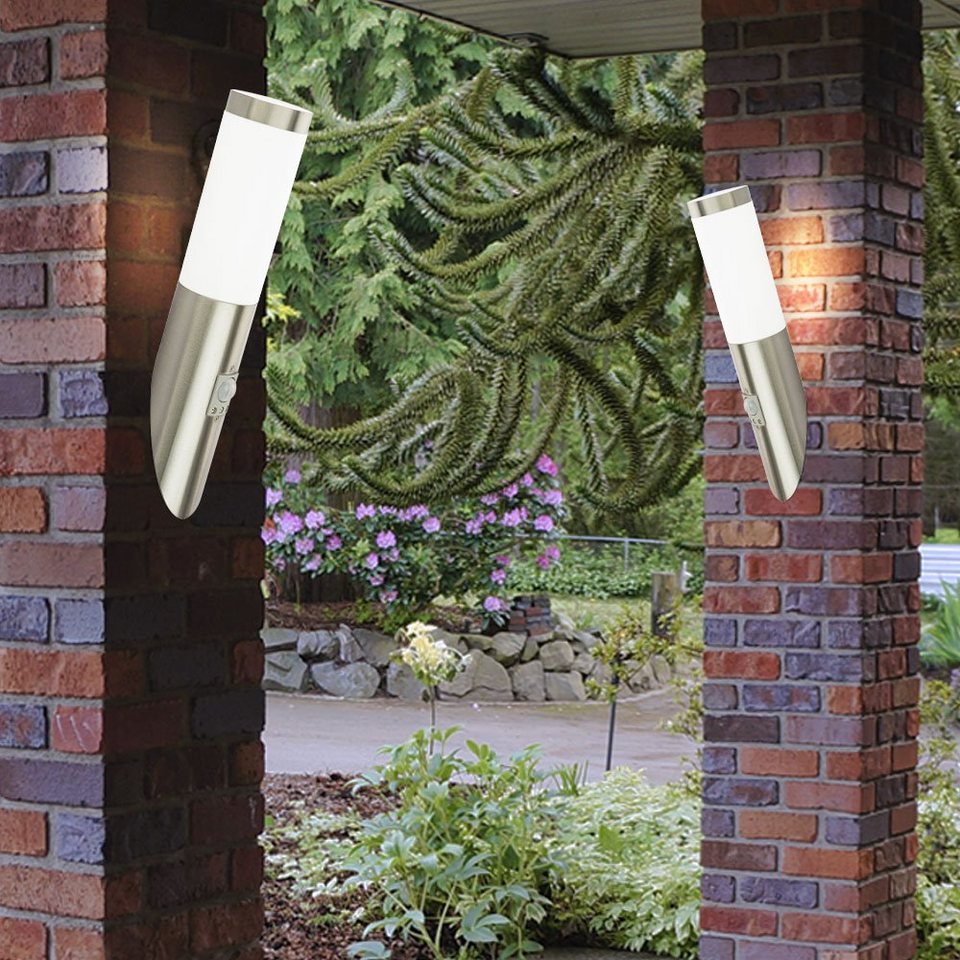 Etc Shop Außen Wandleuchte 2er Set Außen Wandlampe Bewegungsmelder