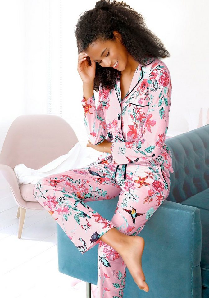Vivance Dreams Pyjama In Klassischer Form Mit Reverskragen Online