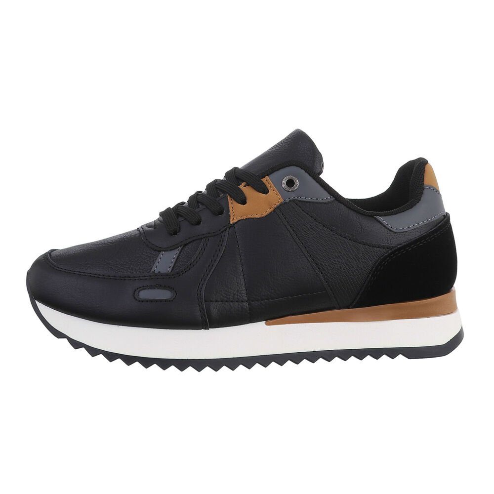 Ital Design Herren Low Top Freizeit Sneaker Flach Sneakers In Schwarz