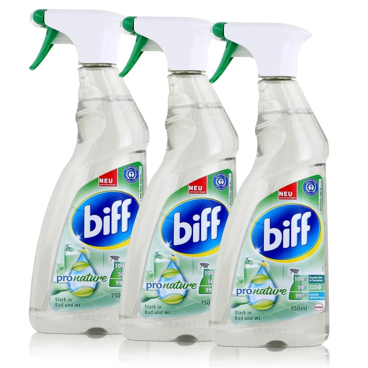 biff Biff pro nature 750ml - Stark in Bad & WC (3er Pack) Badreiniger