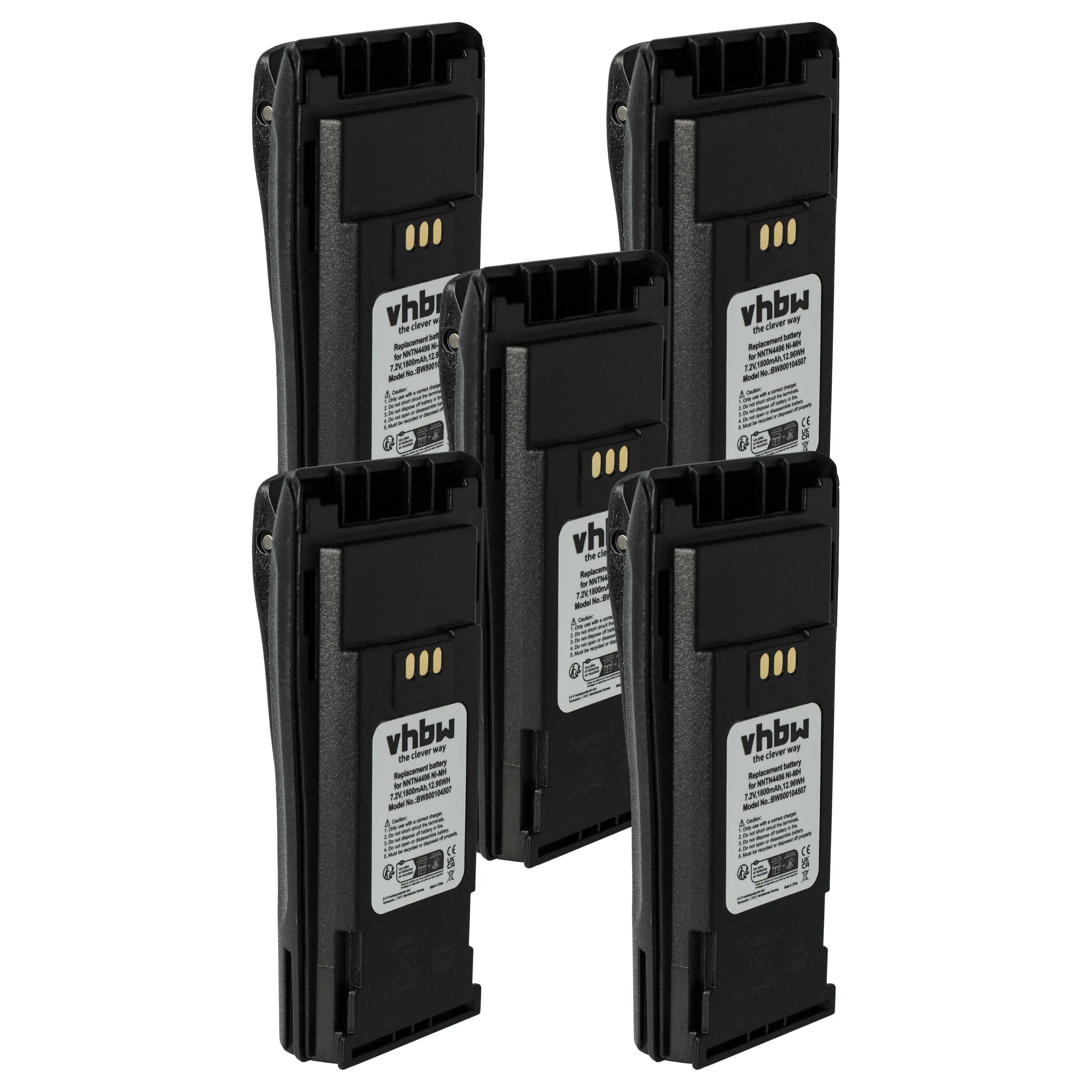 vhbw Ersatz für Motorola PMNN4252AR, PMNN4253B, PMNN4251, PMNN4253AR, Akku NiMH 1800 mAh ...