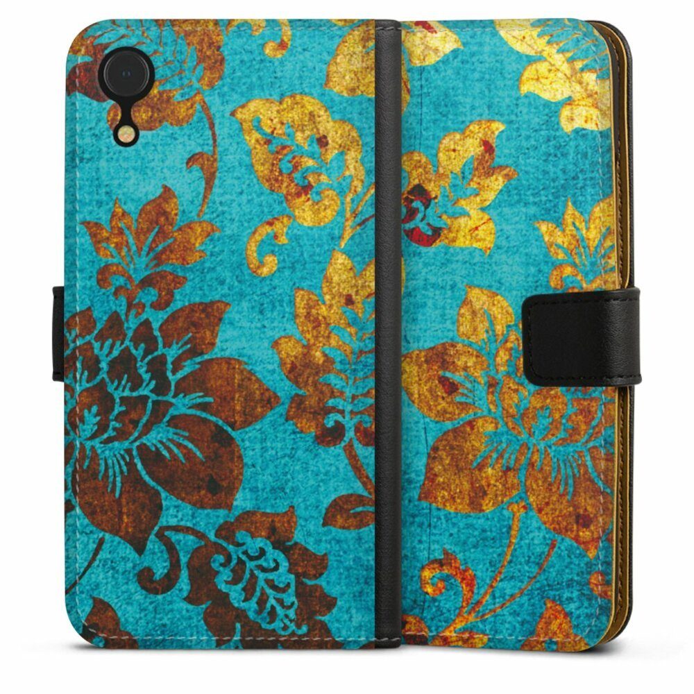 Deindesign Handyhülle Vintage Ornamente Blumen Blue Vintage Apple