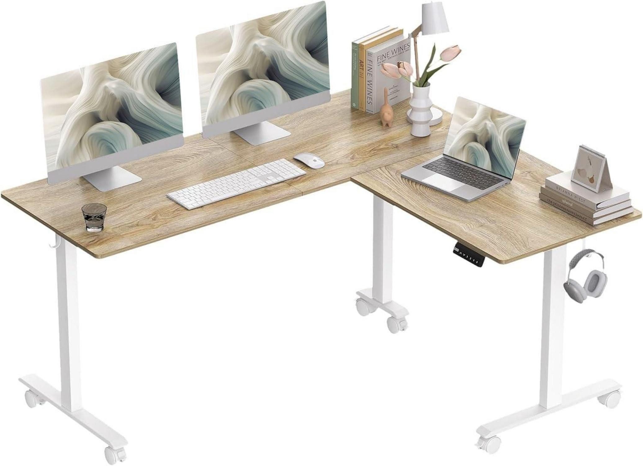 Luxuskollektion Eckschreibtisch L Förmiger Elektrischer Schreibtisch