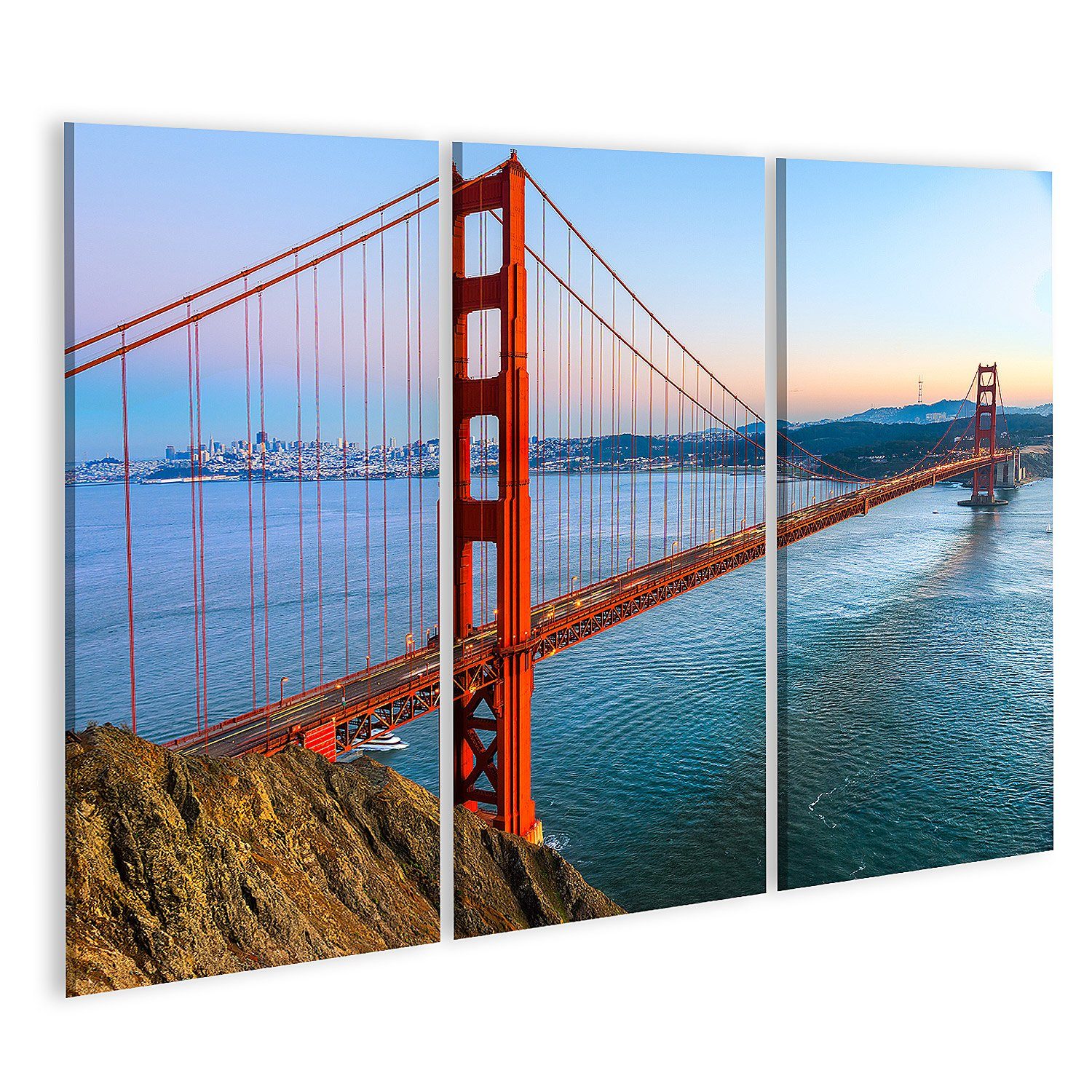 islandburner Leinwandbild Bild auf Leinwand Golden Gate Bridge San Francisco Kalifornien Usa Wan