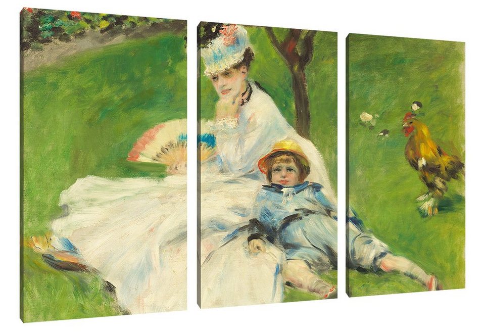 Pixxprint Leinwandbild Claude Monet Madame Monet Mit Ihrem Sohn
