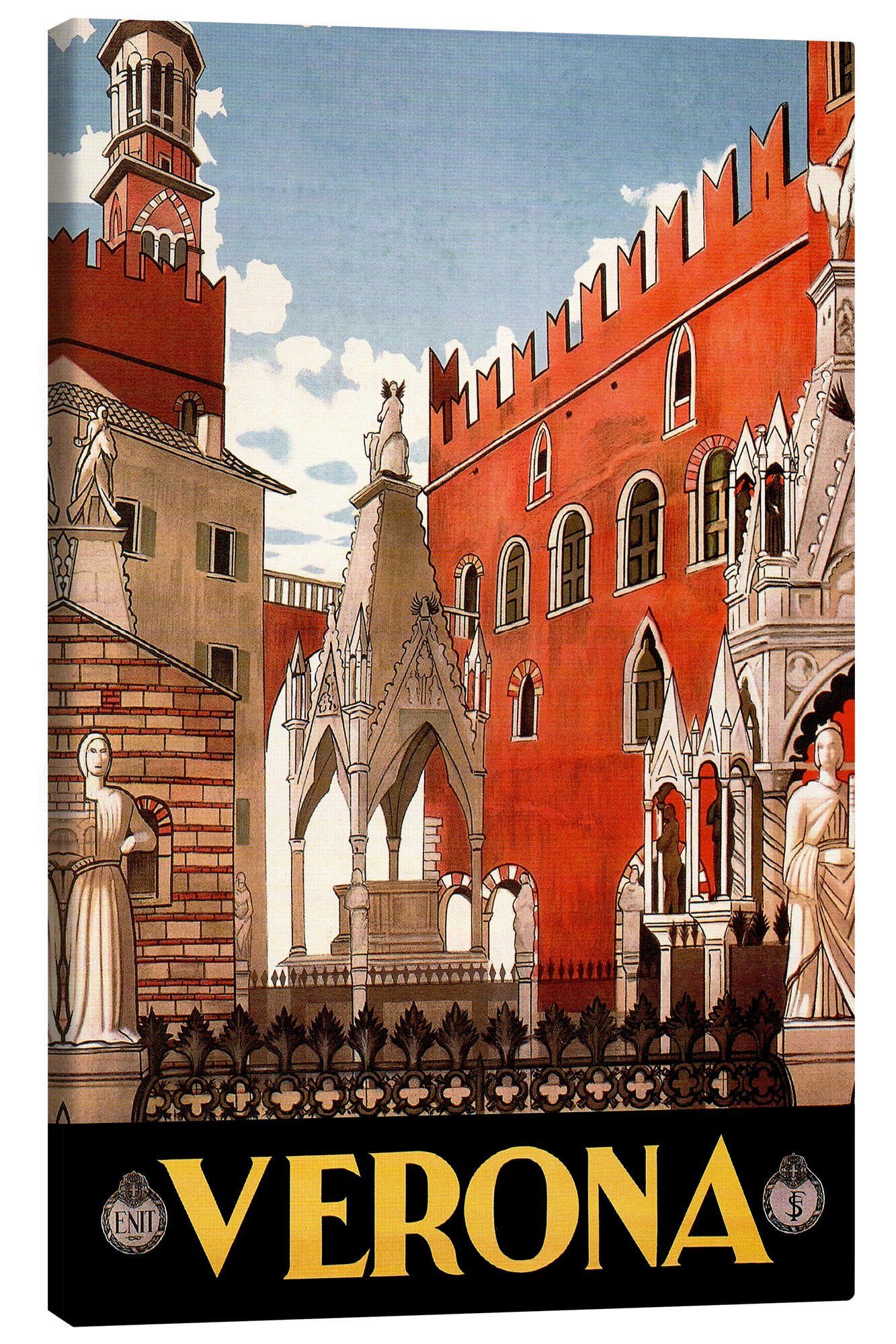Posterlounge Leinwandbild Vintage Travel Collection Italien Verona