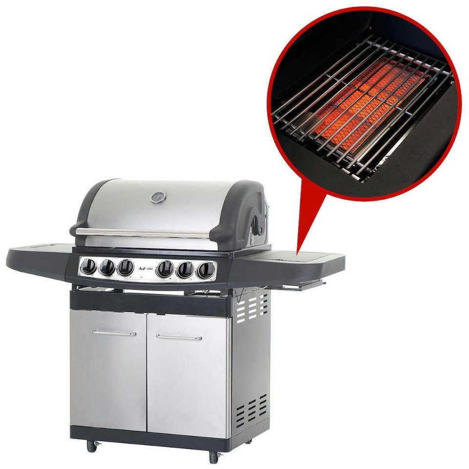 Santos Gasgrill Santos M 418 Gasgrill Edelstahl Mit 4 Hauptbrennern