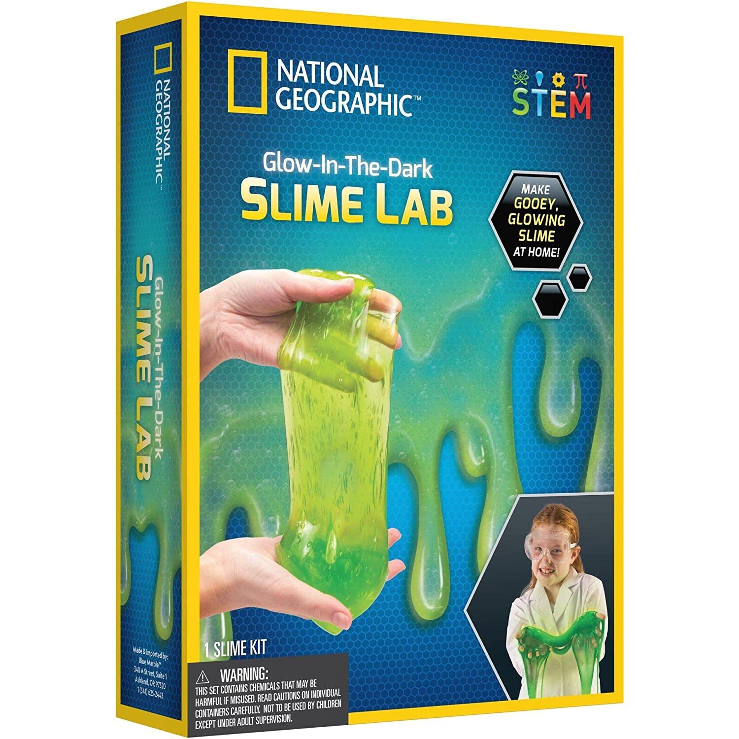 NATIONAL GEOGRAPHIC Lernspielzeug RTNGSLIME, Glühschleim-Set Glow-In-The-Dark-Slime-Lab
