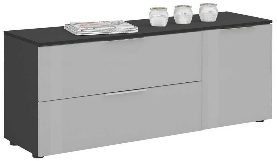 Möbelando Lowboard 78526520 Bxhxt 135x55x40 Cm In Anthrazit Glas