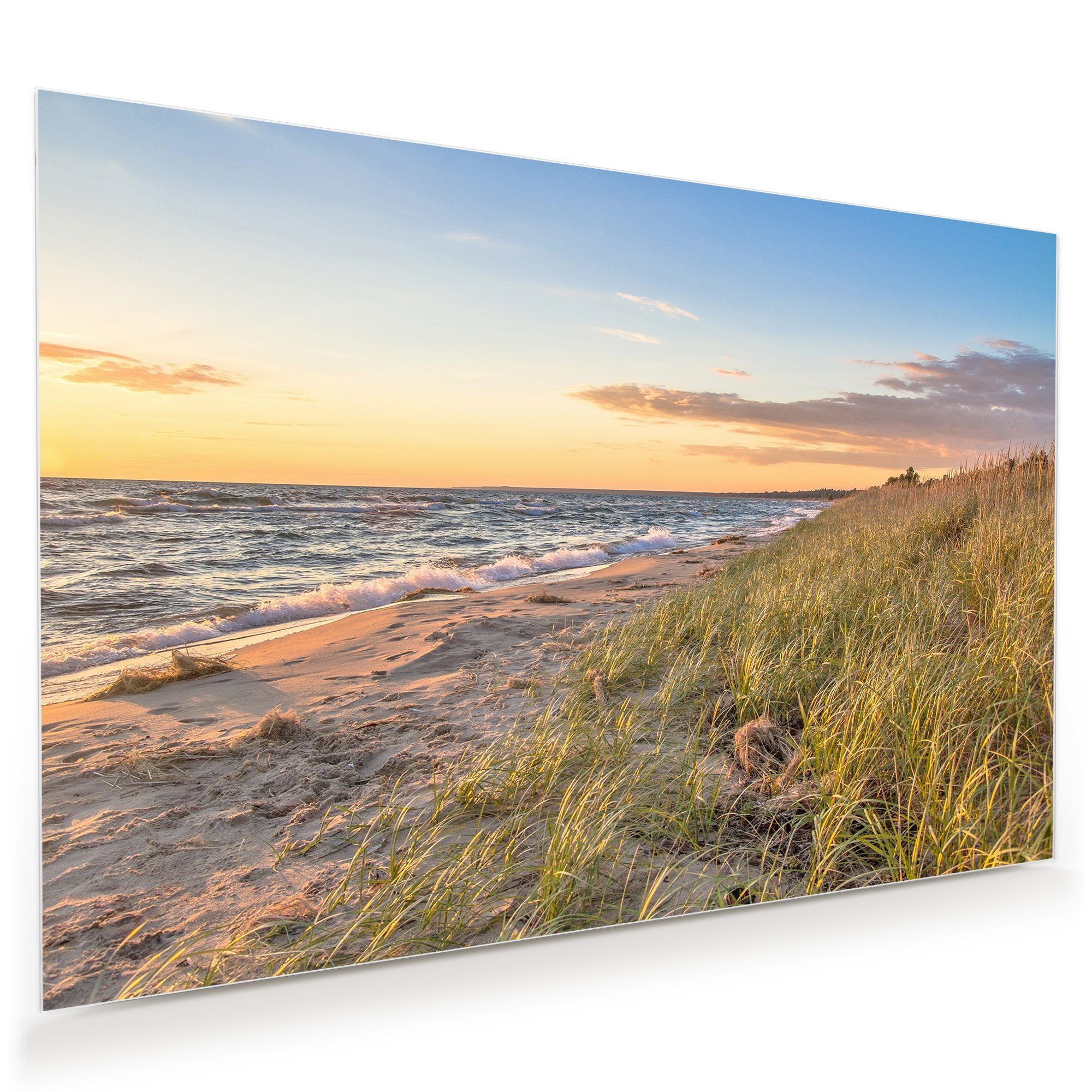 Primedeco Glasbild Wandbild Sonnenuntergang am Strand mit Aufhängung, Natur (21 verschiedene ...