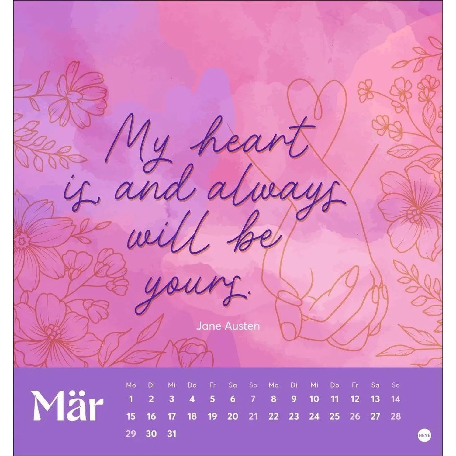 HEYE Monatskalender Book Lover Postkartenkalender 2027 - Postkarten für ...