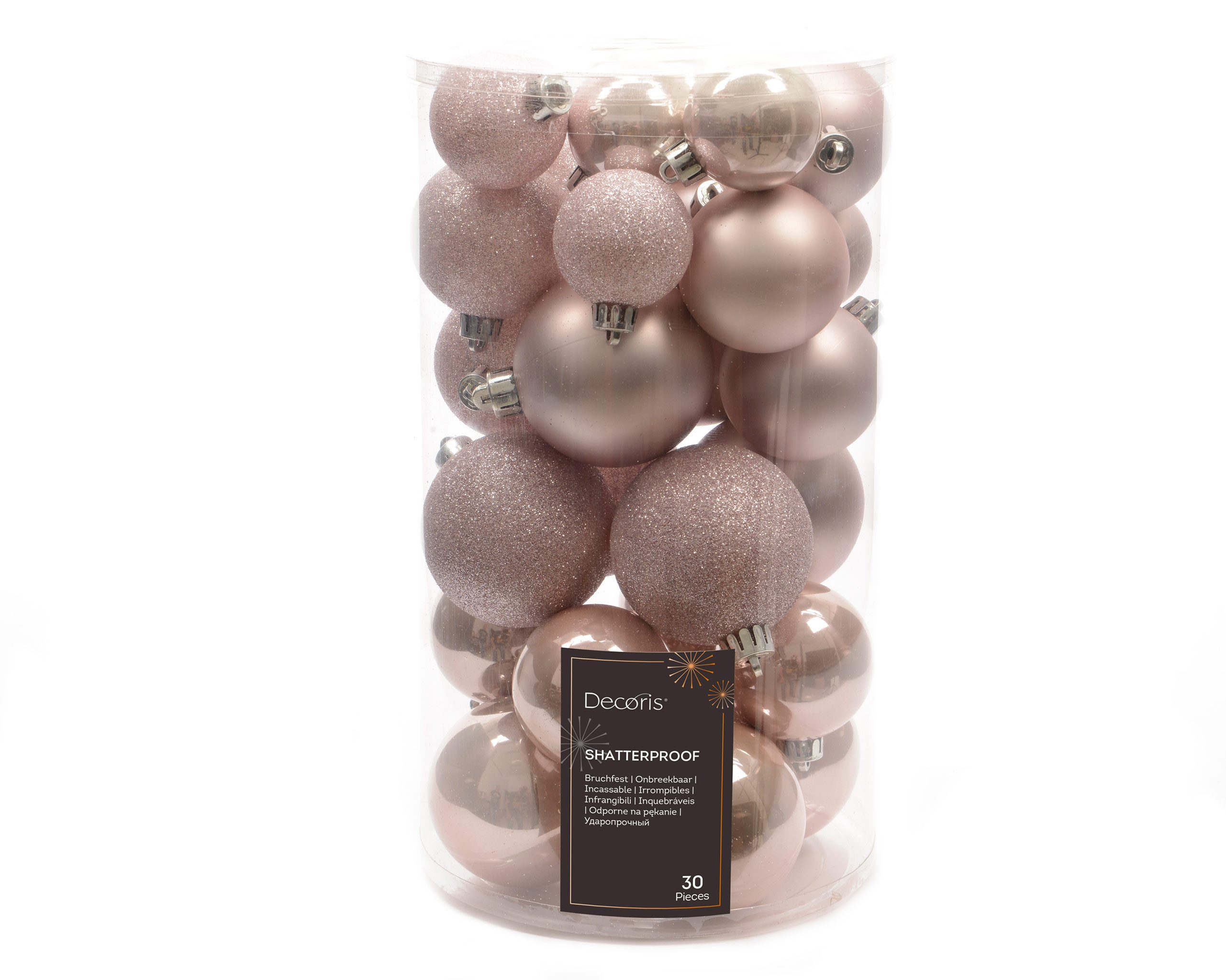 Kaemingk Weihnachtsbaumkugel, Weihnachtskugeln Kunststoff Mix 4-6cm 30er Set - Rosa