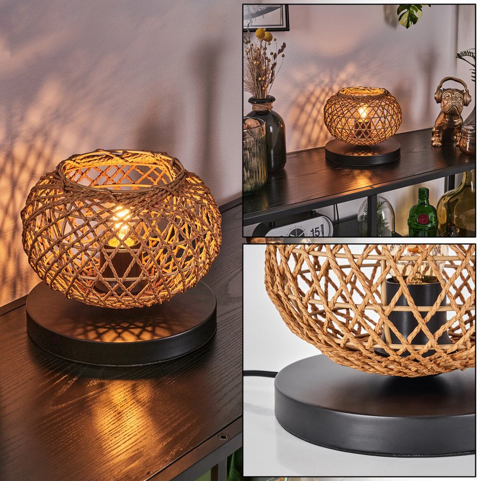 Hofstein Tischleuchte Tischlampe Aus Metallpapierseil In Schwarzbraun