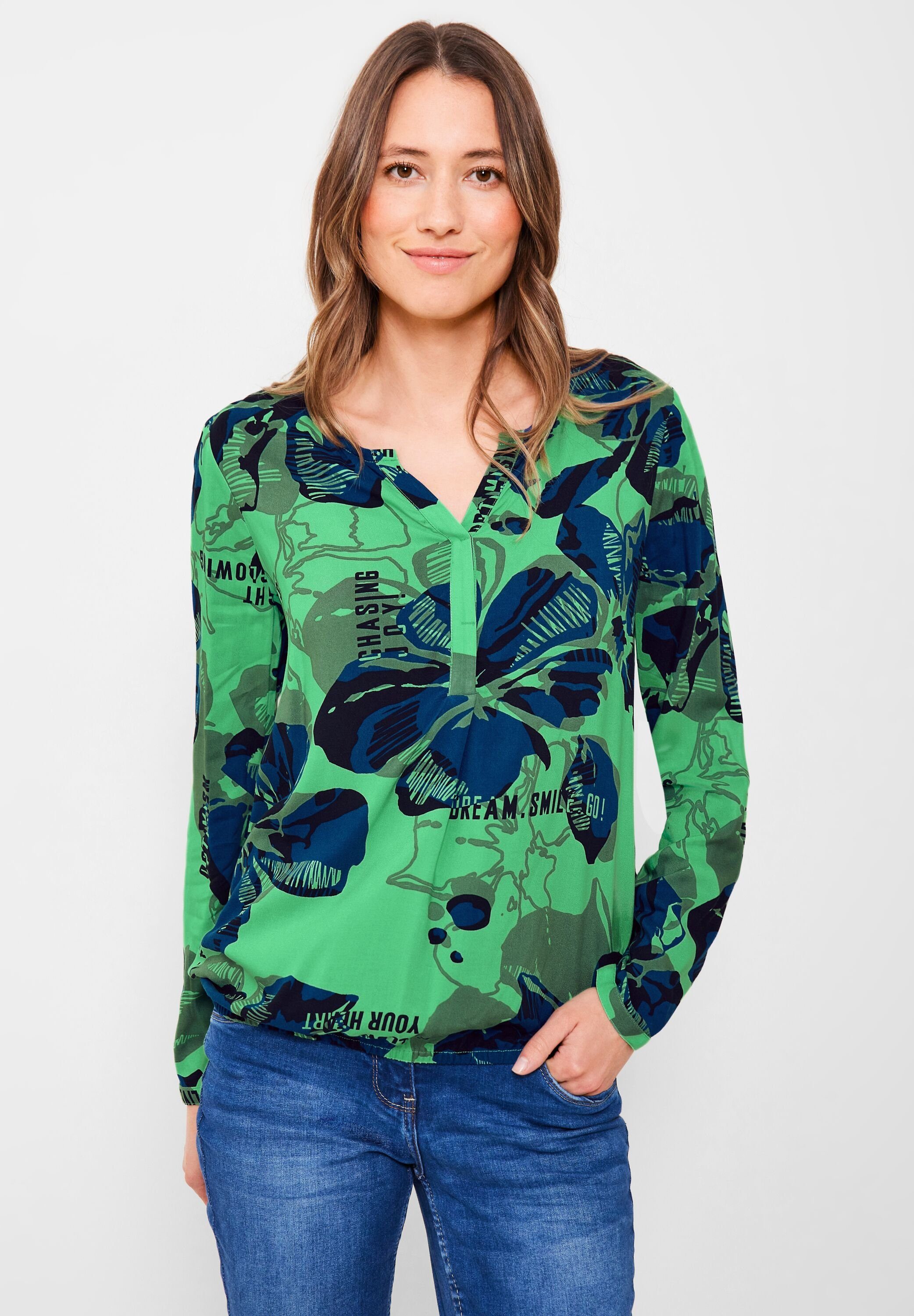 Cecil Klassische Bluse Cecil Bluse Im Multicolorprint In Smash Green 1