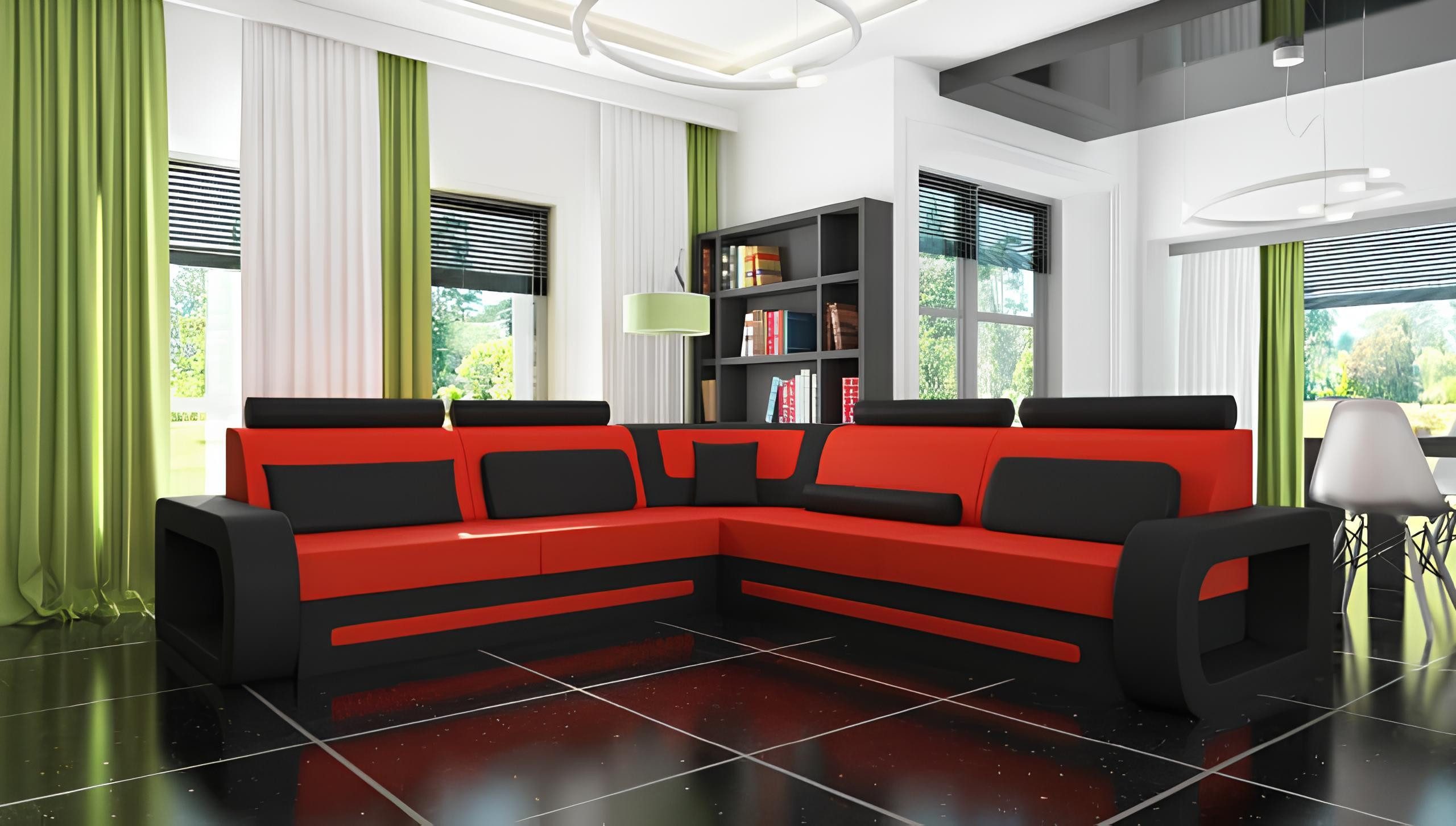 JVmoebel Wohnlandschaft BIG LEDERCOUCH MIT BETTFUNKTION WOHNLANDSCHAFT ...