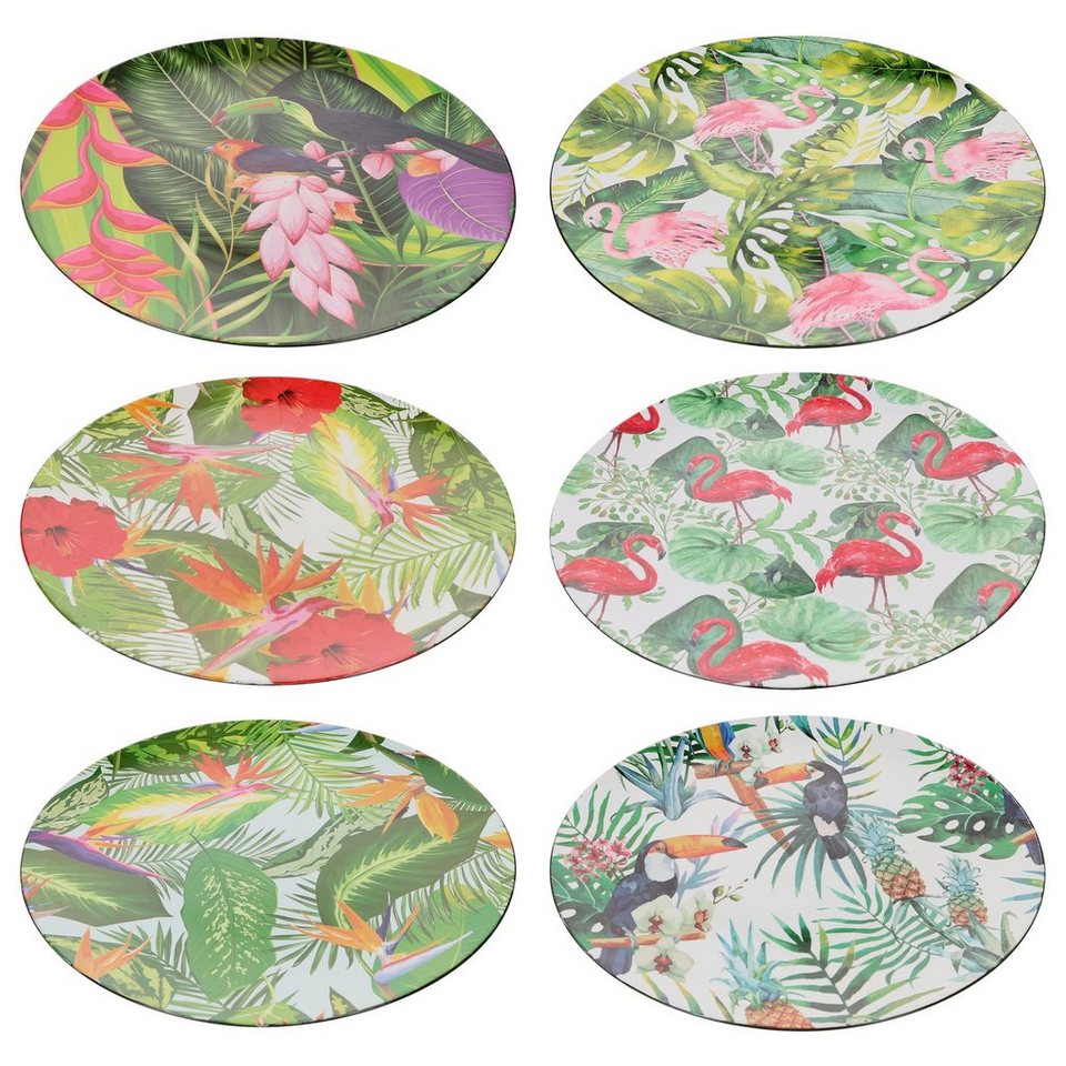 Mambocat Speiseteller 6er Set Platzteller Exotische Vögel 33cm Online