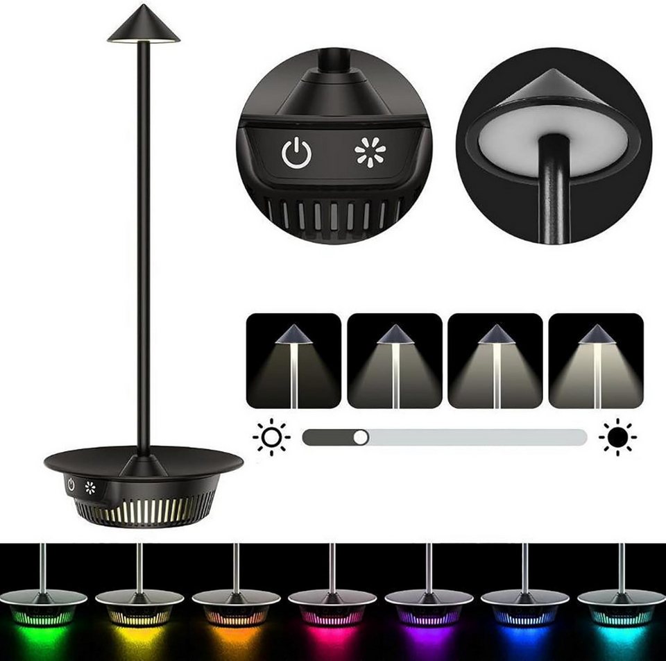 Blingbin Nachttischlampe Kabellos Akku Lampe Touch Dimmbare In 3