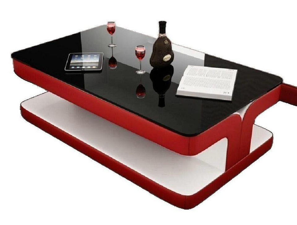Jvmoebel Couchtisch Sofatisch Design Wohnzimmer Leder Glas Couch