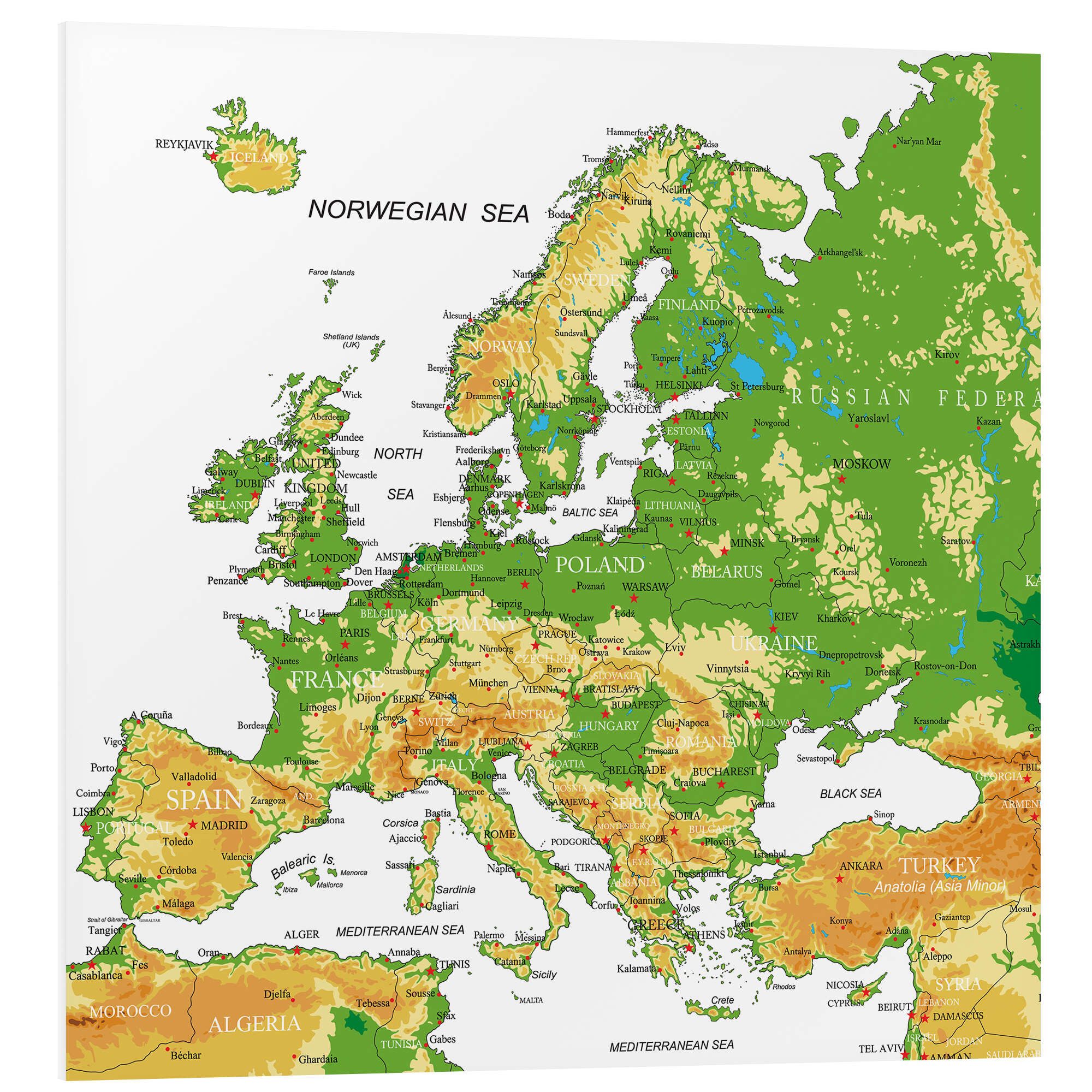 Posterlounge Forex Bild Editors Choice Europa Topographische Karte