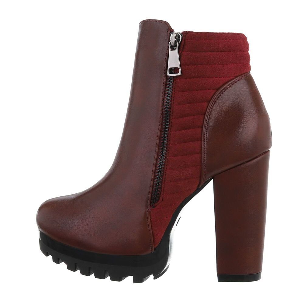 Ital Design Damen Party And Clubwear Stiefelette Blockabsatz High Heel