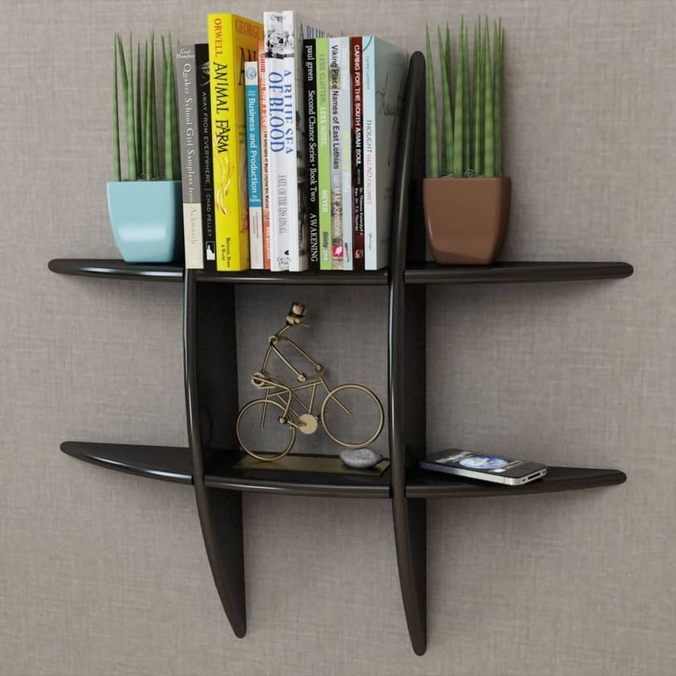 Möbelando Wandregal 296599 Aus Mdf Mit Mattem Finish In Schwarz