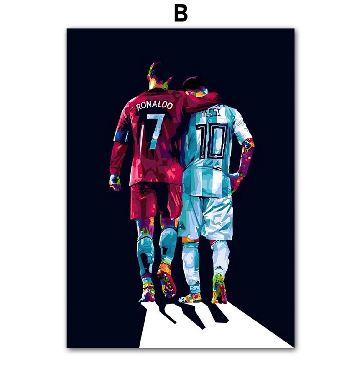 TPFLiving Kunstdruck (OHNE RAHMEN) Poster - Leinwand - Wandbild, Berühmte Fußballspieler ...