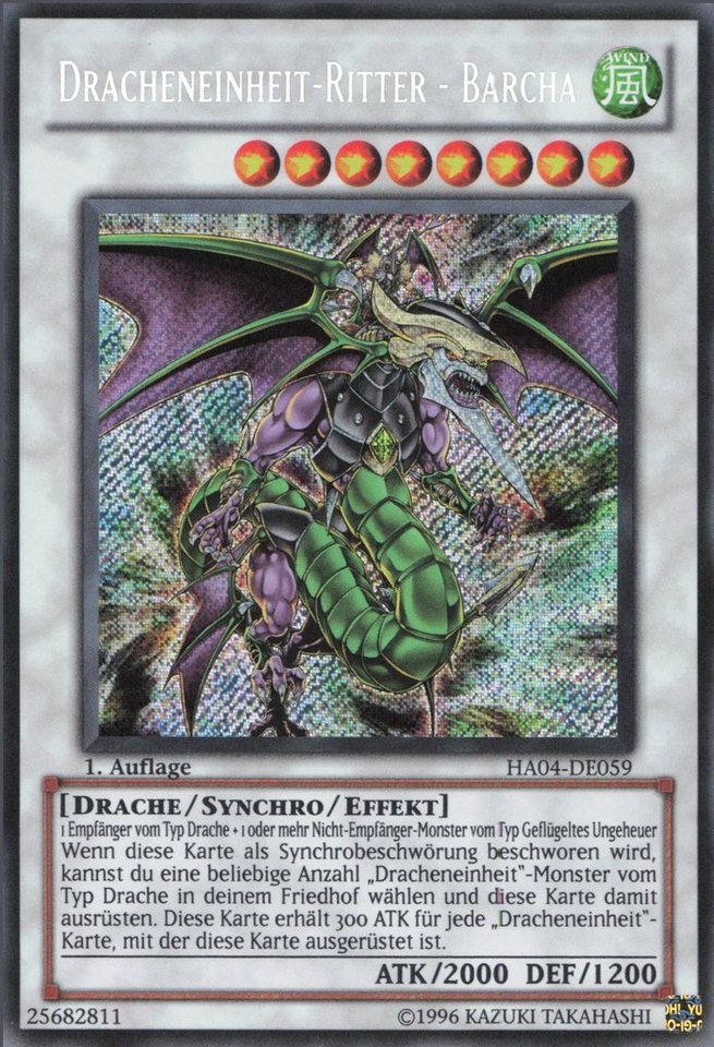 Recollectibles Sammelkarte Yugioh Karte Dracheneinheit Ritter Barcha