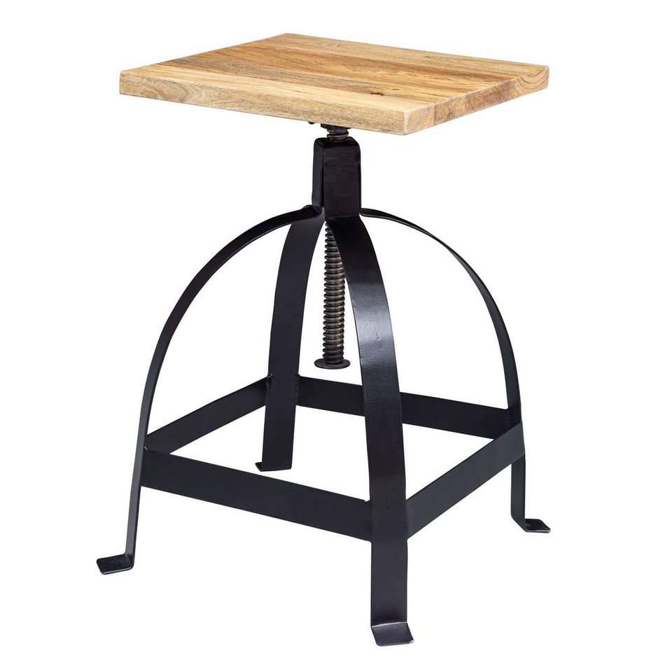 Wohnling Sitzhocker Wl5940 Drehhocker Akazie 40x735x40 Cm Metall