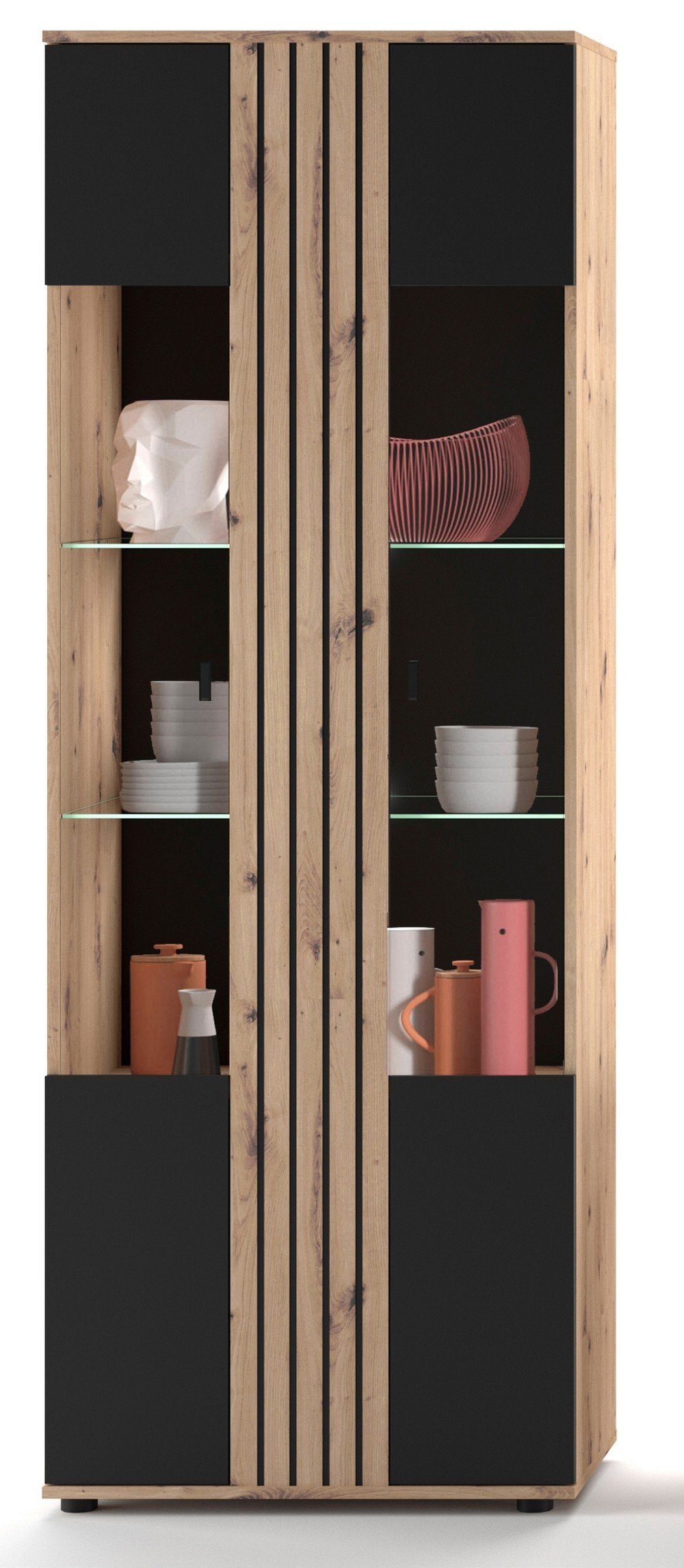 Möbelando Vitrine Solea 012 Hochvitrine Bxhxt 716x2025x38 Cm In