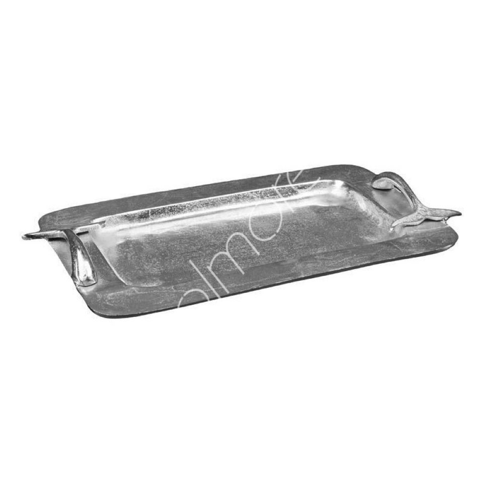 Colmore Dekotablett Tablett Schale Deko Flosse Silber Tisch 52 Cm