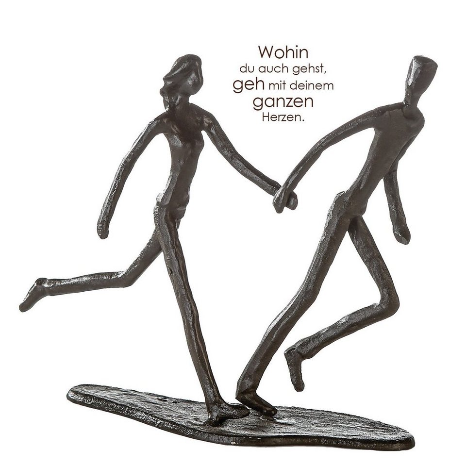 Gilde Dekofigur Gilde Skulptur Running Braun H 17cm X B 18cm