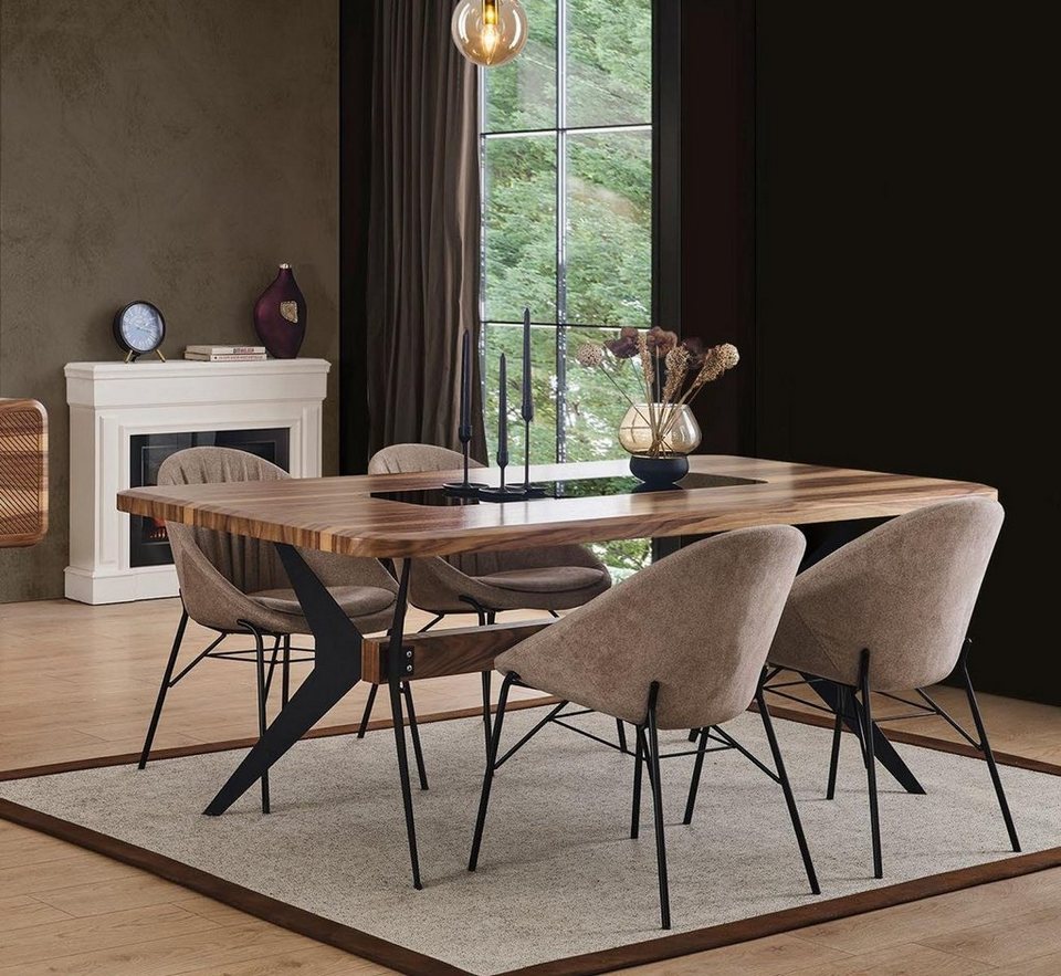 Jvmoebel Esszimmer Set Komplett Set Esstisch 4x Stühle Esszimmer Set