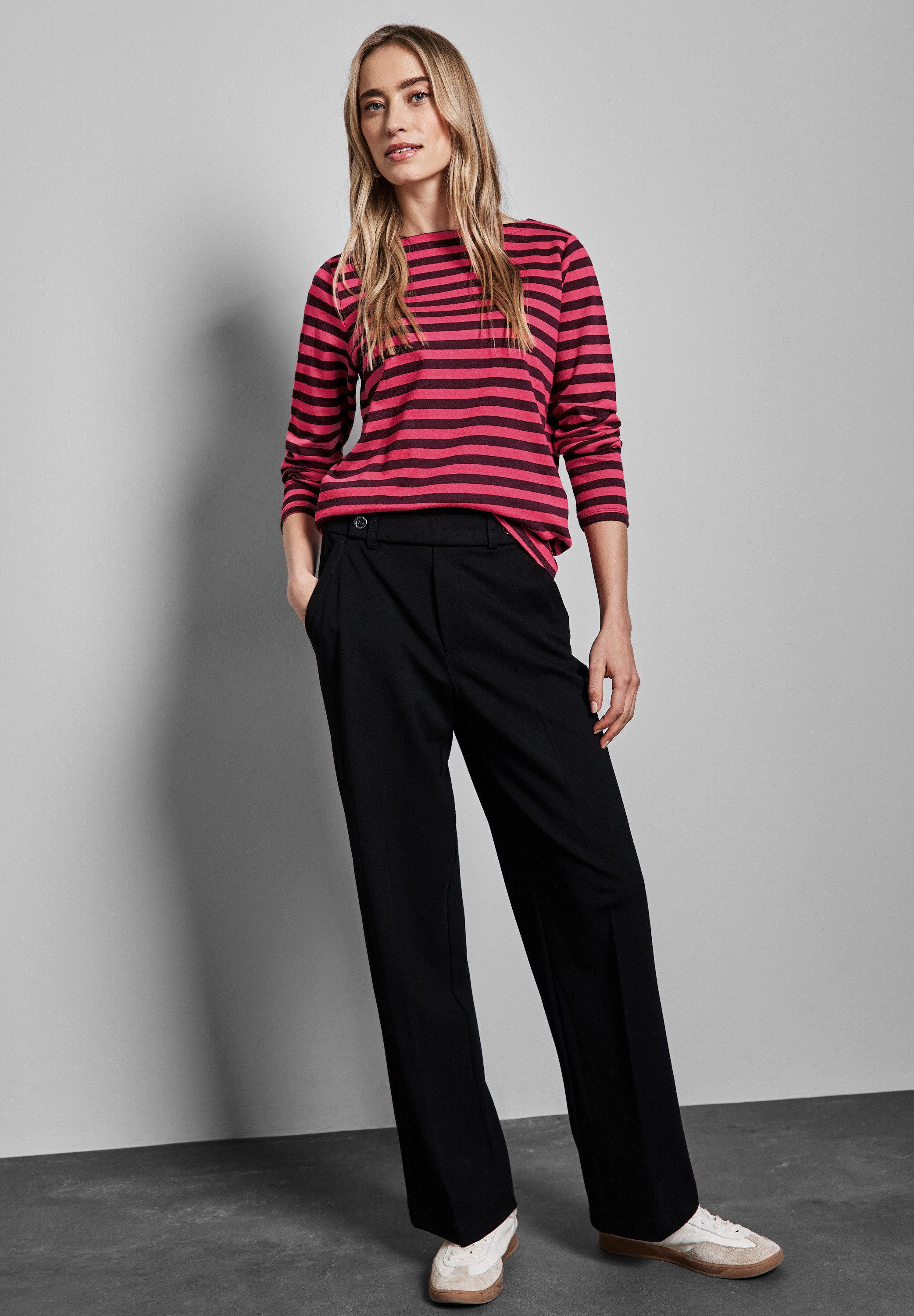 Street One Langarmshirt Aus Reiner Baumwolle Streifenmuster